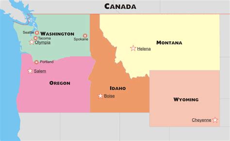 Northwestern Us Political Map By