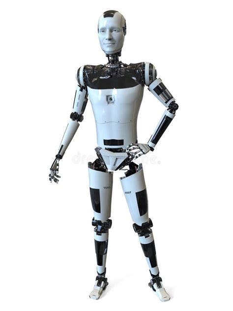 Futuristic Humanoid Robot 3d Illustration Stock Illustration