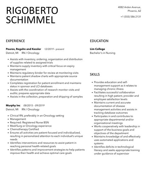 Rn Oncology Resume Samples Velvet Jobs Rn Oncology Resume Samples Velvet Jobs
