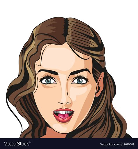 Sexy Girl Face Hairstyle Model Beautiful Vector Image