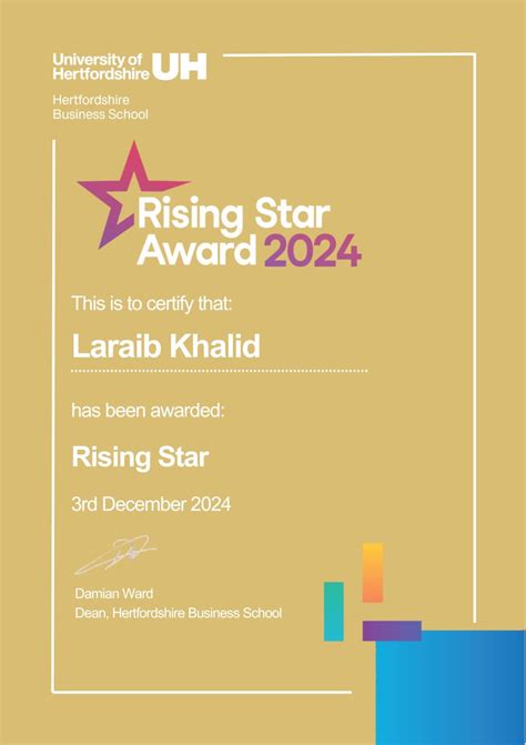 Im Honored To Receive The Rising Star Award From The University Of