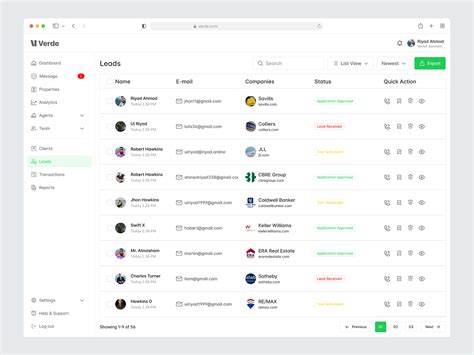Property Management Dashboard Ui Leads Page By Riyad Ahmod® On Dribbble