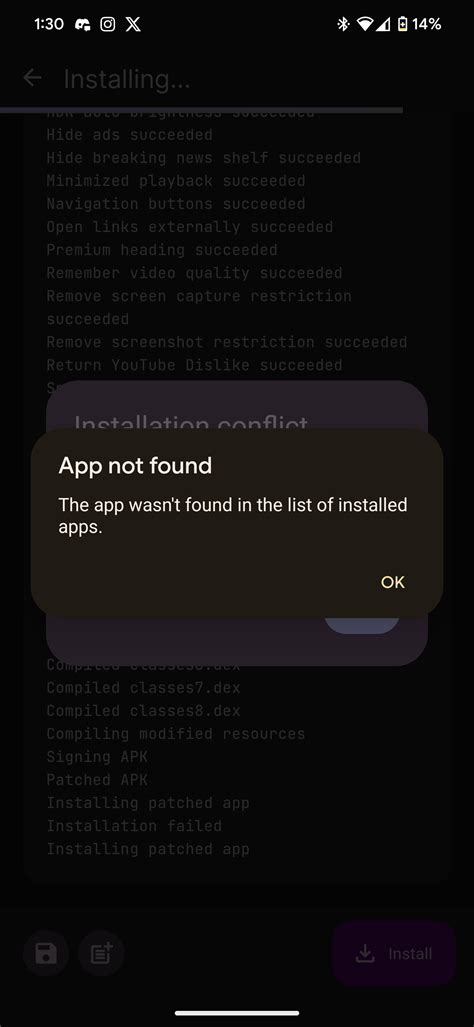 Installation Conflictapp Not Found In List Of Installed Apps Rrevancedapp