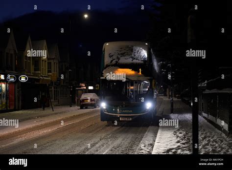 Arriva Bus On Route 1 In The Early Morning With Snow During The Beast