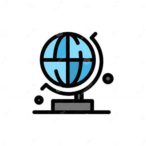 World Globe Science Flat Color Icon Vector Icon Banner Template Stock Vector Illustration