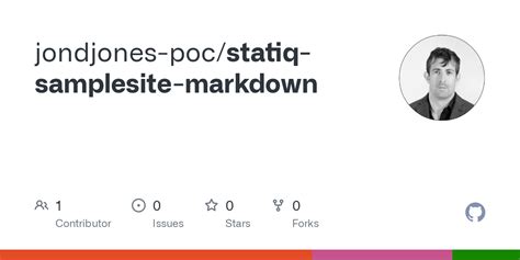 Github Jondjones Pocstatiq Samplesite Markdown