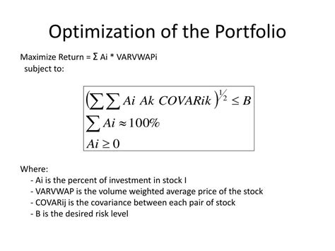 Ppt Quadratic Portfolio Management Variance Covariance Analysis