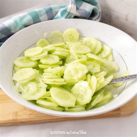Non Creamy Sliced Cucumber Salad Recipe Sustain My Cooking Habit