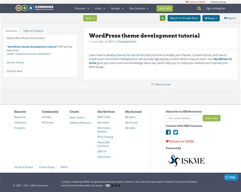 wordpress theme development tutorial oer commons