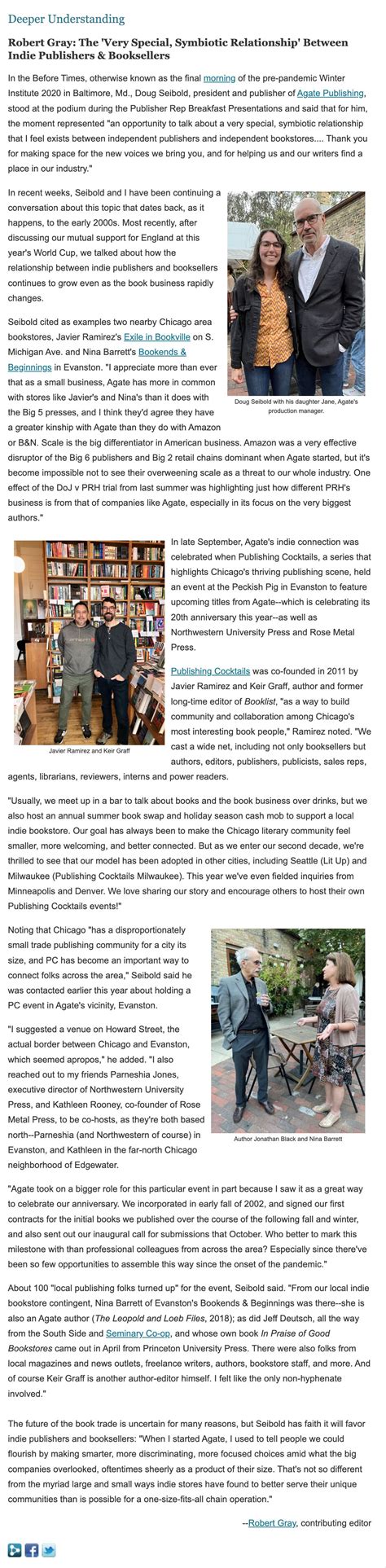 Keir Graff On Linkedin Doug Seibold Of Agate Publishing Was Generous Enough To Highlight…