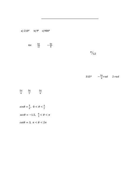 Chap 1 Additional Exercises On Trigonometric Functions Pdf