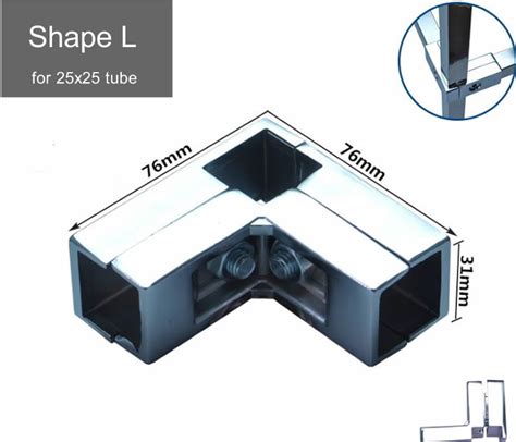 Vierkante Buispijp Connector Voor 25 Mm X 25 Mm R Vicedeal