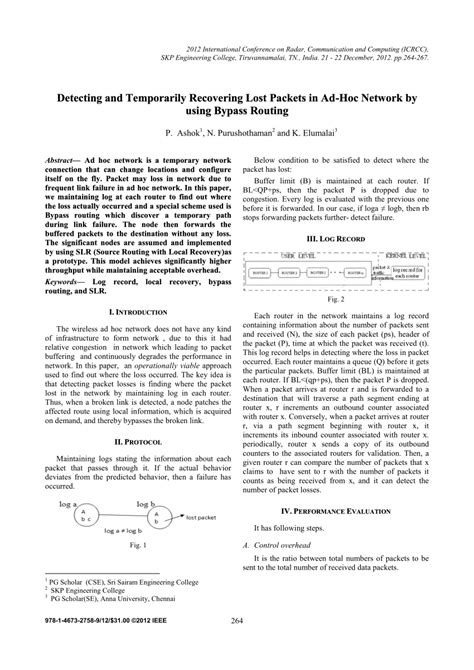 pdf detecting and temporarily recovering lost packets in ad hoc