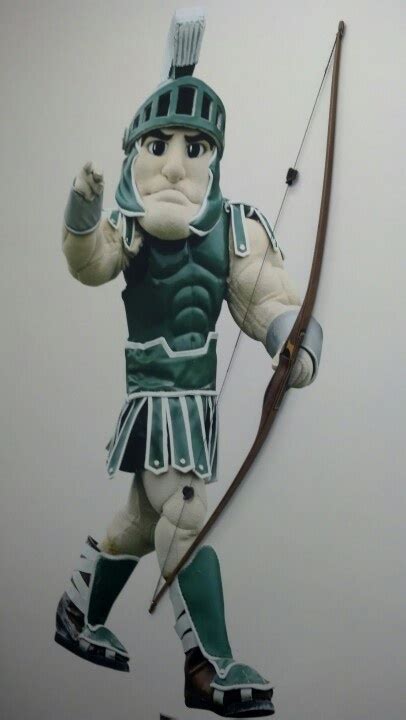 Michigan State University Mascot Sparty Tries Archery Michigan State