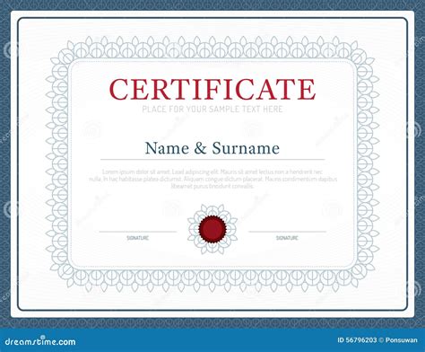 Certificate Template Layout Background Frame Design Vector Mode Stock Vector Illustration Of