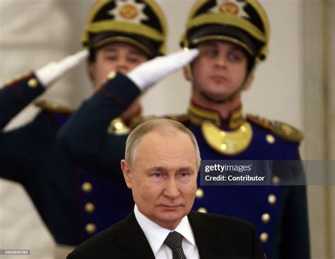 Russian President Vladimir Putin Leaves The Hall Of The Grand Kremlin