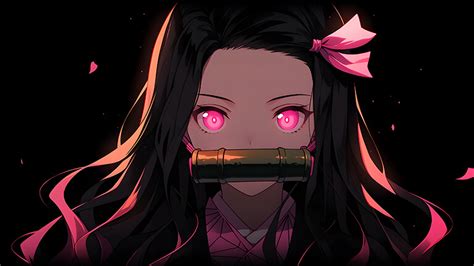 Nezuko Kamado Chibi Pink Gradient Desktop Wallpaper Cute Vibe