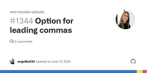 Option For Leading Commas Issue Mtxr Vscode Sqltools GitHub