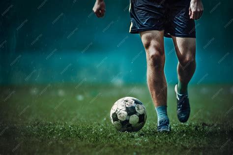 Person Kicking A Soccer Ball