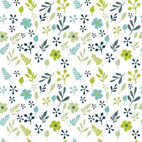 Flower Flat Textile Vector Pattern Beautiful Tree Leaves Vector
