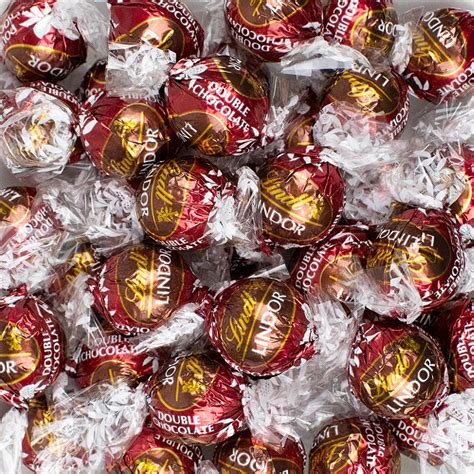 27 Pcs Maroon Candy Lindor Double Chocolate Truffles By Lindt 12oz