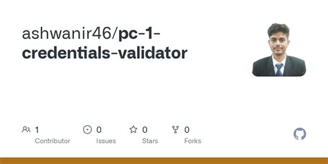 Github Ashwanir46 Pc 1 Credentials Validator