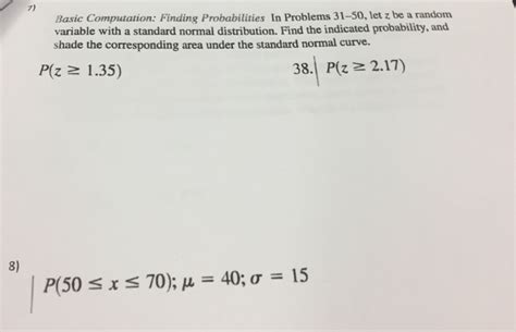 Solved Basic Computation Finding Probabilities In Problems