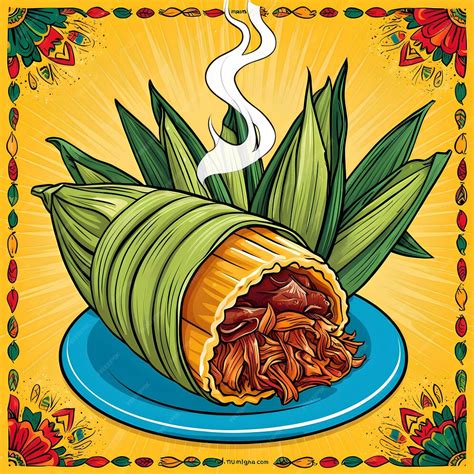 Whimsical Cartoon Art Of A Classic Mexican Tamale Premium Ai