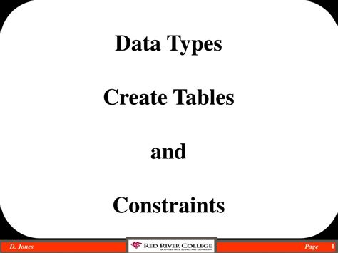 Ppt Data Types Create Tables And Constraints Powerpoint Presentation Id4081578