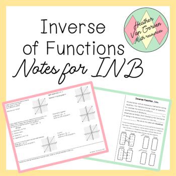 Inverse Of Linear Functions Notes By Heather Van Gerven Math Resources