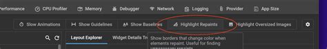 Highlight Repaints Is Not Available In CLI Menu Issue Flutter Flutter GitHub