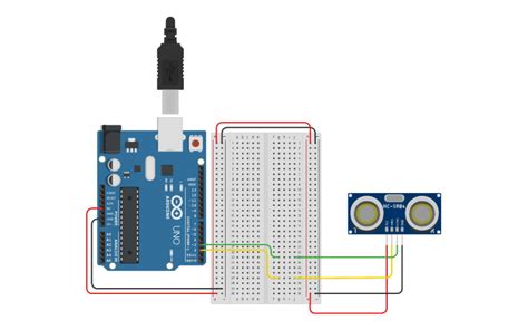 Circuit Design Ultrasonic Sensor For Distance Measurement Tinkercad