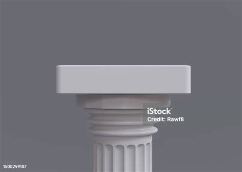 빈 회색 배경에 Doric 리듬 기둥의 흰색 대리석 기둥 부분이 공간을 복사합니다 3d 렌더링 기둥 건축적 특징에 대한 스톡 사진 및 기타 이미지 Istock