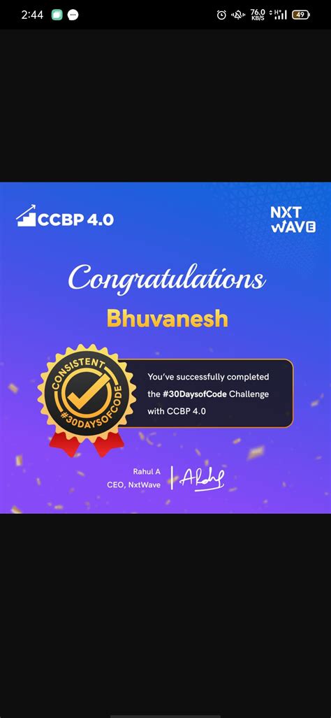 bhuvanesh bijjam on linkedin ccbp nxtwave 30daysofcodechallange