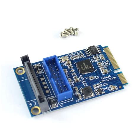 Mini PCI E To 19 Pin USB 3 0 5Gbps Dual SATA USB3 0 Mini Expansion Card Adapter In Data Cables