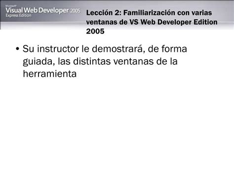 Ppt Presentación De Visual Web Developer 2005 Express Edition