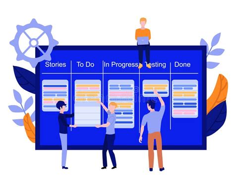 Vector Scrum Agile Process Workflow With Stages Stock Vector Illustration Of Data Assign