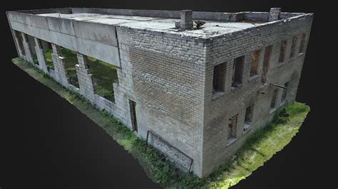 Abandoned Brick Soviet Building Buy Royalty Free 3d Model By