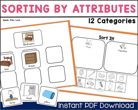 Printable Sorting By Attributes Activity Describing Words Preschool