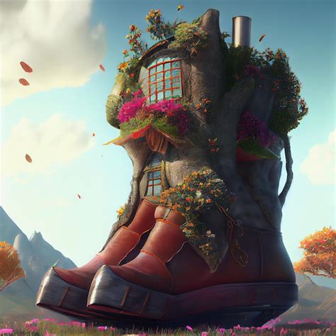 Premium Ai Image Adorable Boot House In Garden