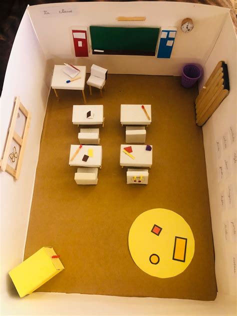 Miniature Classroom Scene With Wooden Furniture Mini Classroom