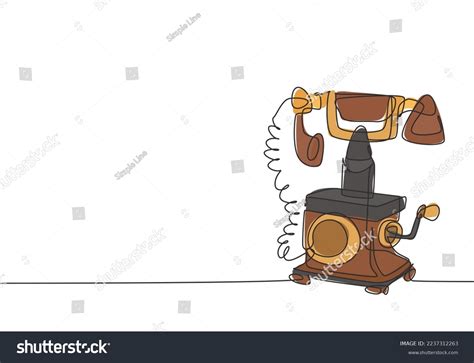 One Continuous Line Drawing Old Vintage Stock Vector Royalty Free
