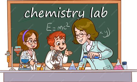 Premium Vector Vector Illustration Of Lecture In Chemistry Class