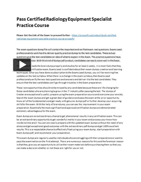 Ppt Pass Certified Radiology Equipment Specialist Practice Course