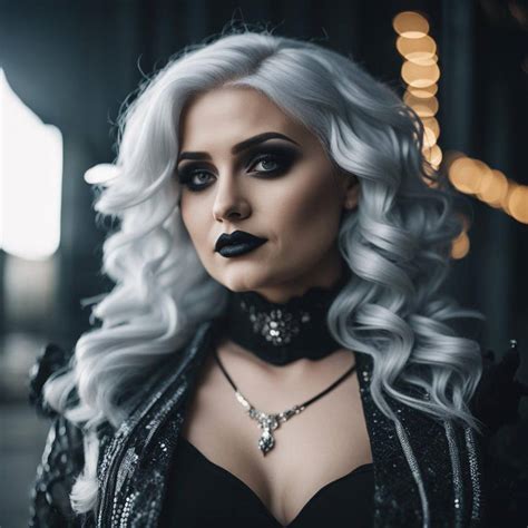 Curvy Goth Woman With Silver Hair By Darththeo On Deviantart