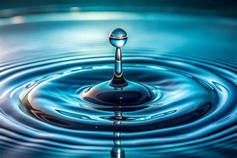 A Slow Motion Shot Of A Water Droplet Bouncing Off The Surface Like Ball Photo  Free