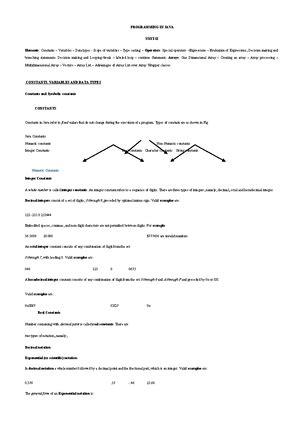 I PG Java Notes 23PCSC06 ADVANCED JAVA PROGRAMMING UNIT 1 BASICS