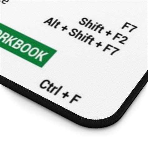 Excel Keyboard Shortcut Mouse Pad Desk Mat Excel Excel Cheat Etsy