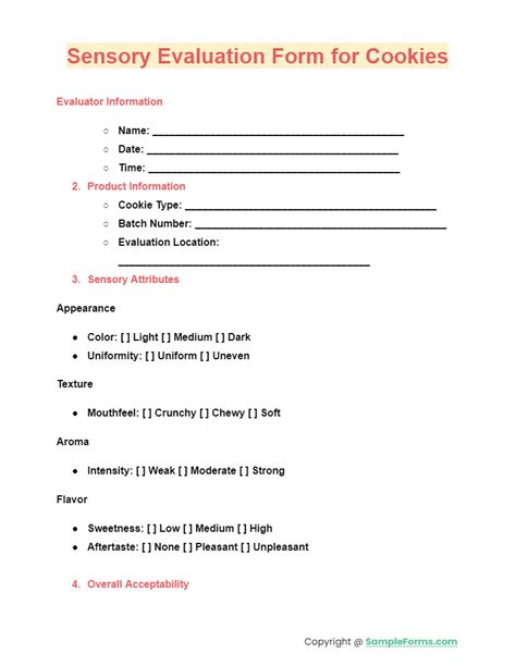 Food Sensory Evaluation Form Food Quality Evaluation Form Discover Top Document Templates For