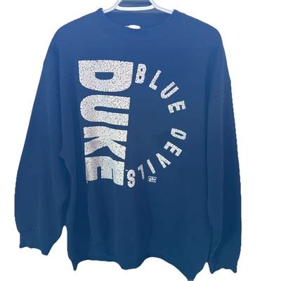 Vintage 90s Duke Navy Blue Devils Blue Sweatshirt Crewneck Mens M Ncaa